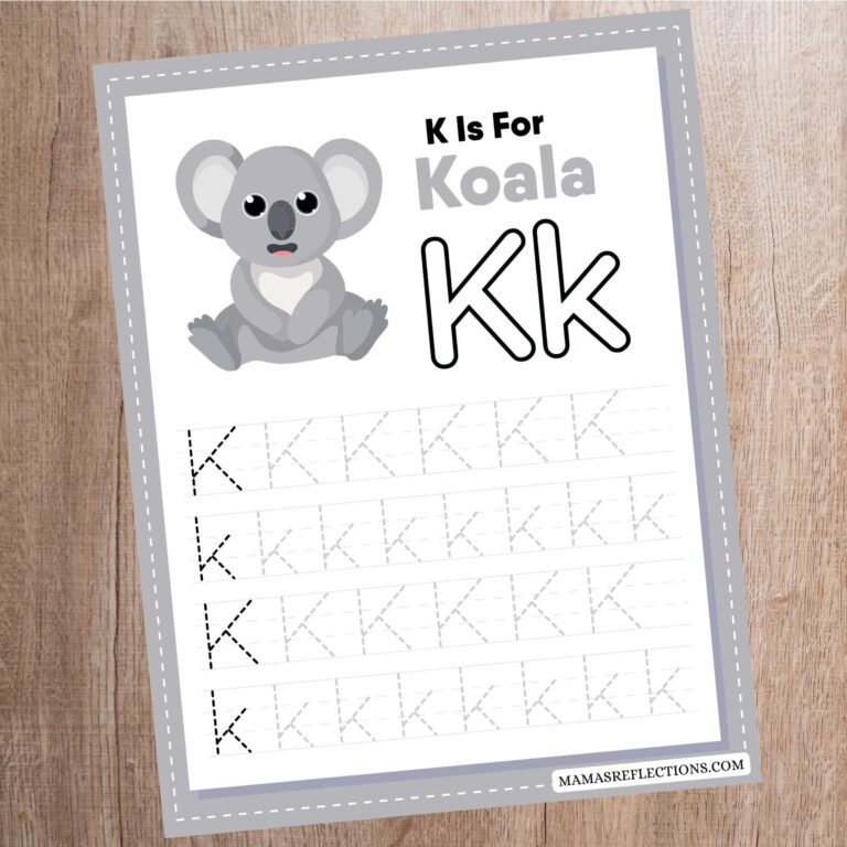 Koala Letter K Tracing Worksheet Free Printable - Simple Recipes and ...